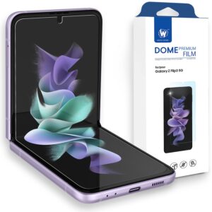 dome glass whitestone gen film screen protector for samsung galaxy z flip 3 (2021) anti-bubble hd clear hard coated pet film screen guard