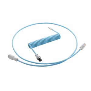 cablemod pro coiled keyboard cable (glacier white, usb a to usb type c, 150cm)