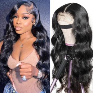 shefleek 5x5 hd lace closure wigs human hair glueless wigs human hair pre plucked 180% density 5x5 body wave closure wig brazilian human hair wigs for black women 20 inch