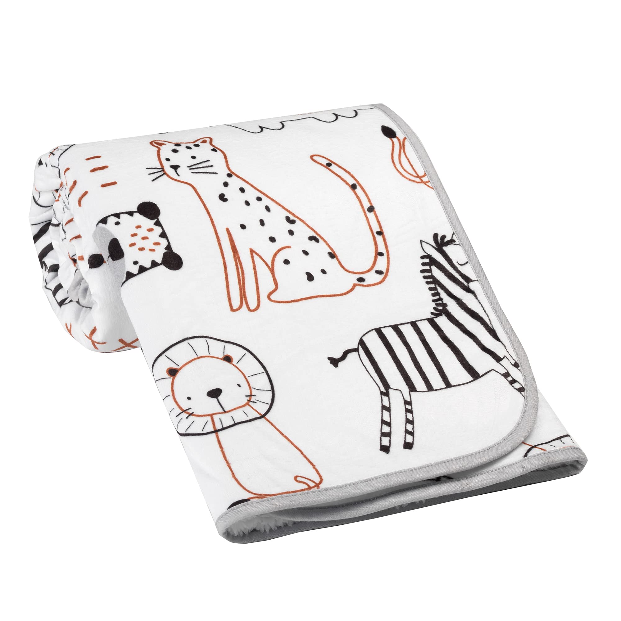 Lambs & Ivy Jungle Baby Blanket 718034 White