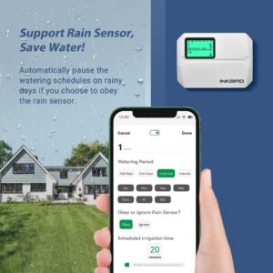 Inkbird Smart Sprinkler Controller WiFi 8 Zone, Indoor Irrigation System Controller, 8 Station, Remote Monitoring, Seasonal Adjustment