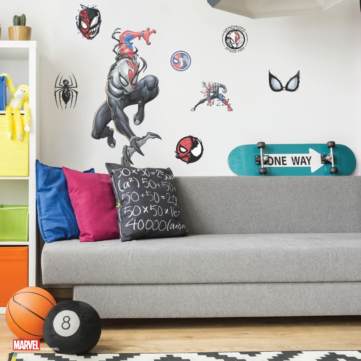 Wall Palz Marvel Venomized Spider-Man Wall Decals - Marvel Spider-Man Wall Decal - with 3D Augmented Reality Interaction - 27" Tall Venom Symbiote Spider-Man Stickers Marvel Room Decor