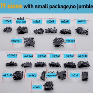 CO-RODE 571pcs 19-Size Laptop Screws, Computer Screw Set w/Blue Glue,Screw Driver, for SSD Motherboard Fan Power Graphics Hard Drive