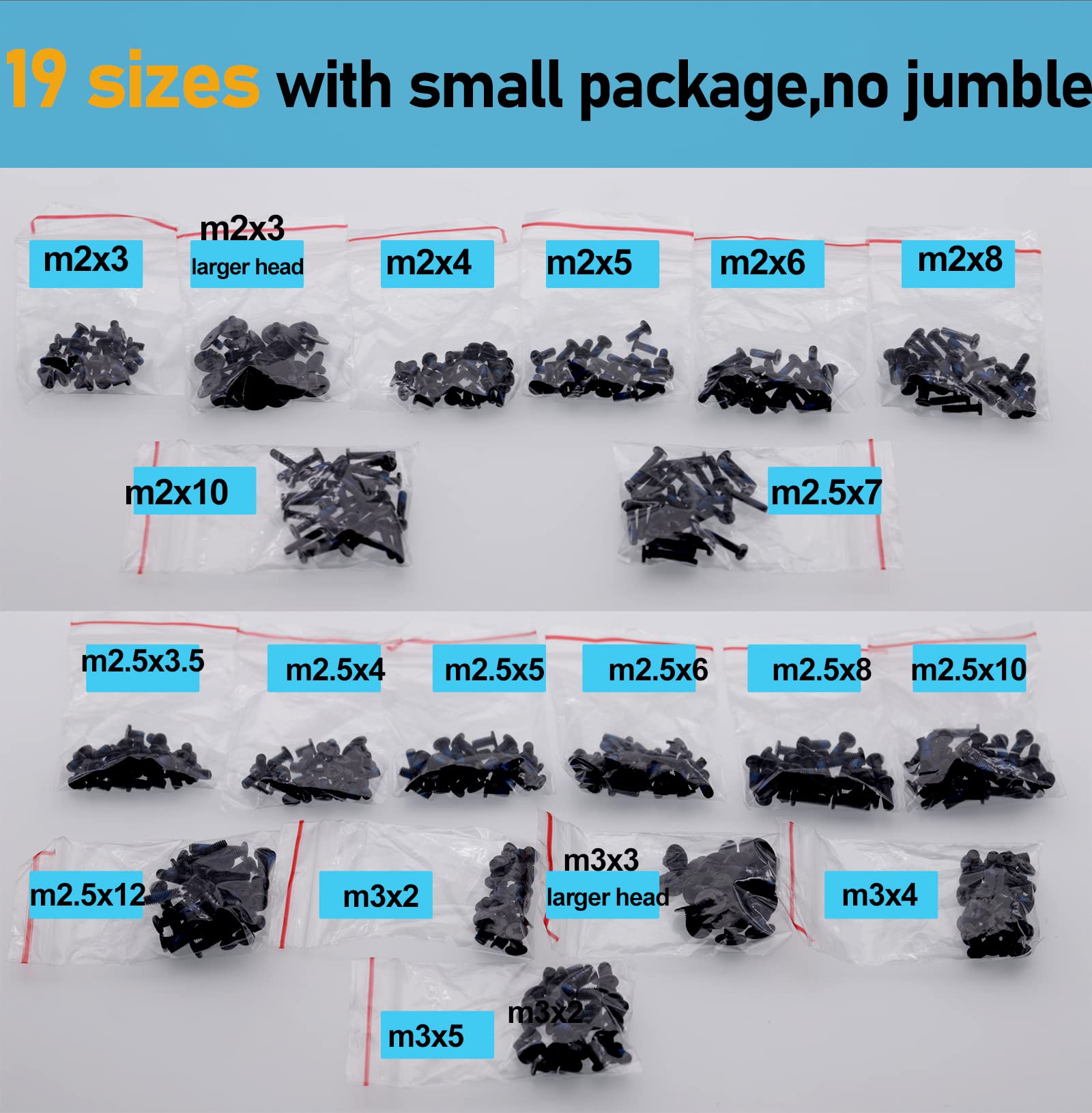 CO-RODE 571pcs 19-Size Laptop Screws, Computer Screw Set w/Blue Glue,Screw Driver, for SSD Motherboard Fan Power Graphics Hard Drive