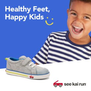 See Kai Run - Tanner Sneaker for Little Kids, Gray Jersey/Lime, Toddler 7