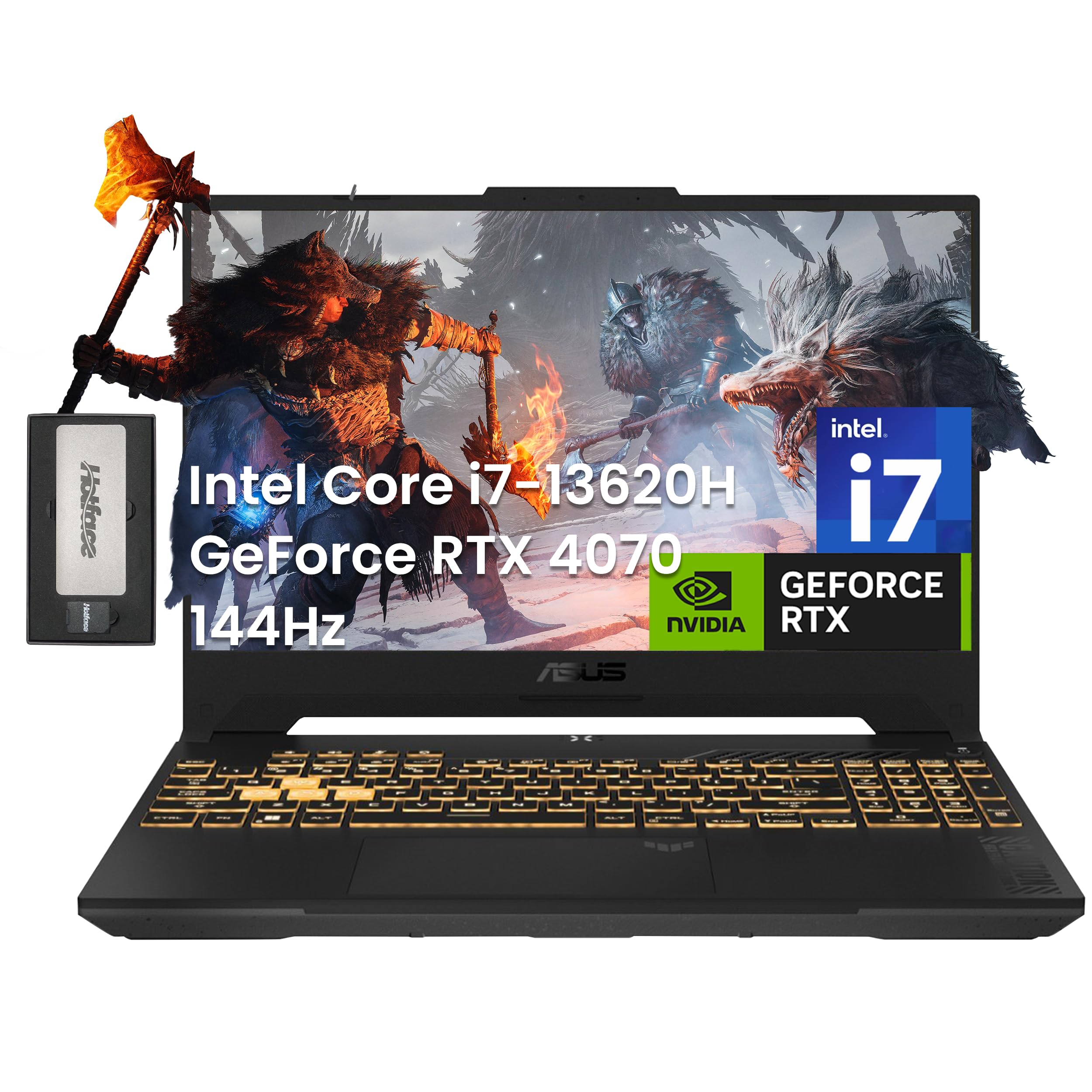 ASUS 2021 TUF Gaming F15 15.6" FHD 144Hz Laptop, Intel 8-Core i7-11800H CPU, 32GB RAM,1TB PCIe SSD, Backlit Keyboard, GeForce RTX 3050 Graphics, HD Webcam, Windows 10, Gray, 32GB Snowbell USB Card