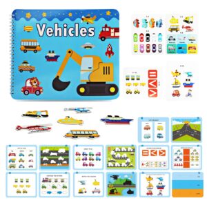 preschool montessori toys for toddlers, vehicle busy book learning toys for kids toddlers preschool learning activities, autism sensory educational toys for boys & girls christmas birthday gifts