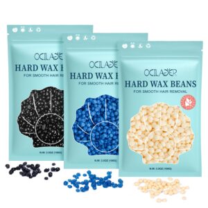 hard wax beads for hair removal, wax beans for brazilian waxing, body wax for full body face eyebrow bikini legs, waxing beads refill kit for women men at home (300g)