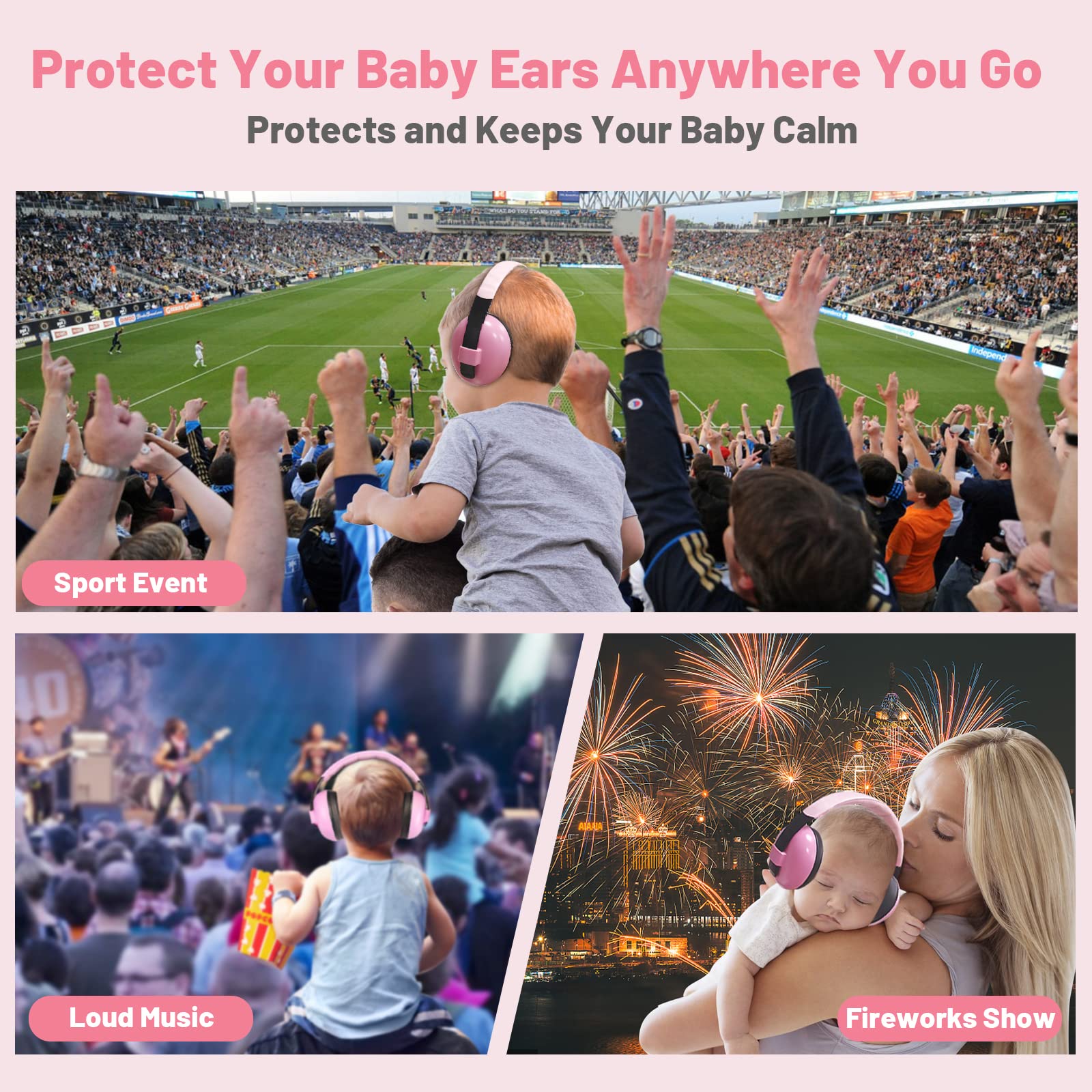 Baby Noise Cancelling Headphones, Toddler Ear Protection (0-3 Years),Baby Plane Travel Essentials,Newborns Sound Proof Ear Muffs for Flying,Infant Airplane Must Have Accessories for Hearing Protection