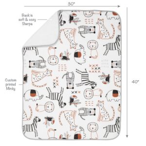 Lambs & Ivy Jungle Baby Blanket 718034 White