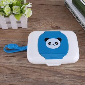 Baby Wet Tissue Box, Eco‑Friendly Odourless Convenient Usage Baby Wipes Dispenser Wet Wipes Case for Outdoor Travel(Blue Panda)