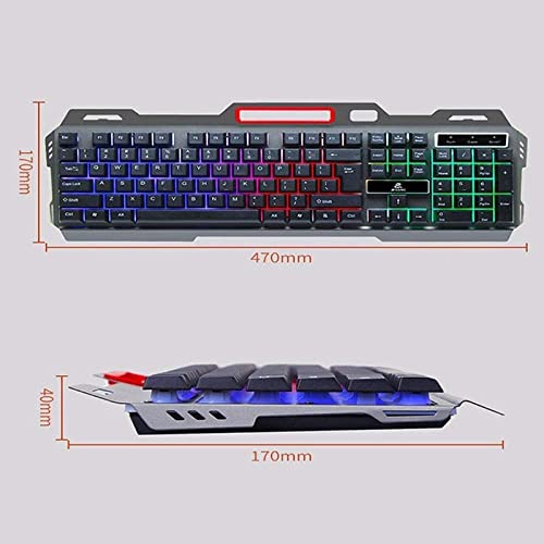 YXHS RGB Gaming Keyboard and Backlit Mouse Combo,USB Wired Backlit Keyboard,LED Gaming Keyboard Mouse Set for Laptop PC Computer Game and Work