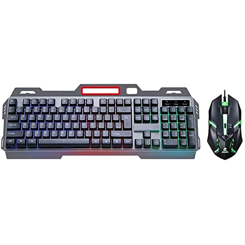 YXHS RGB Gaming Keyboard and Backlit Mouse Combo,USB Wired Backlit Keyboard,LED Gaming Keyboard Mouse Set for Laptop PC Computer Game and Work