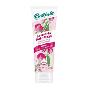 batiste heat protectant for hair & leave in conditioner hair mask, smooth formula, hair conditioner for dry or wet hair, infused with vitamin e for enhancing haircare, 4.3oz.