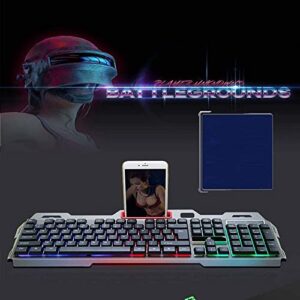 YXHS RGB Gaming Keyboard and Backlit Mouse Combo,USB Wired Backlit Keyboard,LED Gaming Keyboard Mouse Set for Laptop PC Computer Game and Work