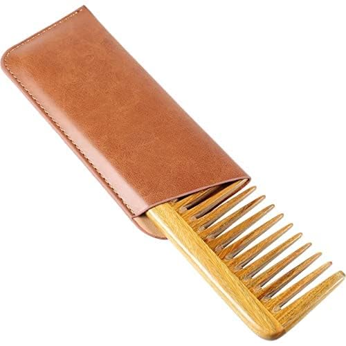 Onedor Handmade 100% Natural Green Sandalwood Hair Combs - Anti-Static Sandalwood Scent Natural Hair Detangler Wooden Comb (Extra Wide Tooth Pocket Comb)