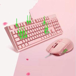 WuyUesun Gaming Keyboard and Mouse Set Optical Magnetic Mechanical Keyboard Mouse USB Headset, Pink