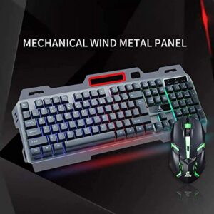 YXHS RGB Gaming Keyboard and Backlit Mouse Combo,USB Wired Backlit Keyboard,LED Gaming Keyboard Mouse Set for Laptop PC Computer Game and Work