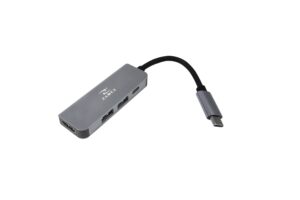 zadez zah-514 usb-c hub 4-in-1 type-c (usb-c) connection standard, hdmi port 4k (30 hz) - charge port 60w - data transfer(up to 4.8 gbps) aluminum material, maximum heat dissipation