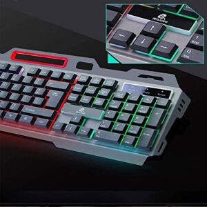 YXHS RGB Gaming Keyboard and Backlit Mouse Combo,USB Wired Backlit Keyboard,LED Gaming Keyboard Mouse Set for Laptop PC Computer Game and Work