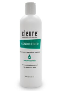 cleure hydrating fragrance free conditioner - hypoallergenic, sls free & paraben free - unscented (12 fl oz, pack of 1)