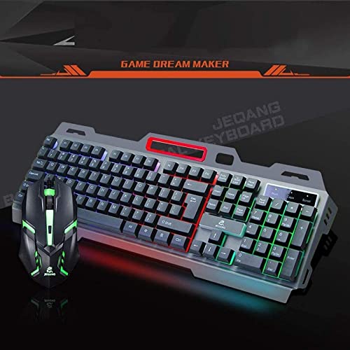 YXHS RGB Gaming Keyboard and Backlit Mouse Combo,USB Wired Backlit Keyboard,LED Gaming Keyboard Mouse Set for Laptop PC Computer Game and Work