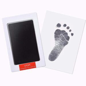 Veltec Inkless Newborn Baby Footprint or Handprint, Pet Paw Prints, Safe Clean Ink Pad - Black