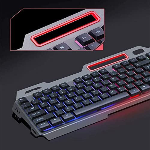 YXHS RGB Gaming Keyboard and Backlit Mouse Combo,USB Wired Backlit Keyboard,LED Gaming Keyboard Mouse Set for Laptop PC Computer Game and Work