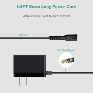 for Homitt Electric Spin Scrubber Charger - 9V Adapter Compatible with HM115C / HM115CW / HM115CD / HM115CG / HM204C 2 Prong Power Supply Cord