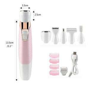 Electric Razors for Women, Lady Shaver Facial Hair Remover for Women face Eyebrow Nose Legs Pubic Hair Bikini Trimmer, Flawless Painless Hair Removal Razor USB Rechargeable and Waterproof