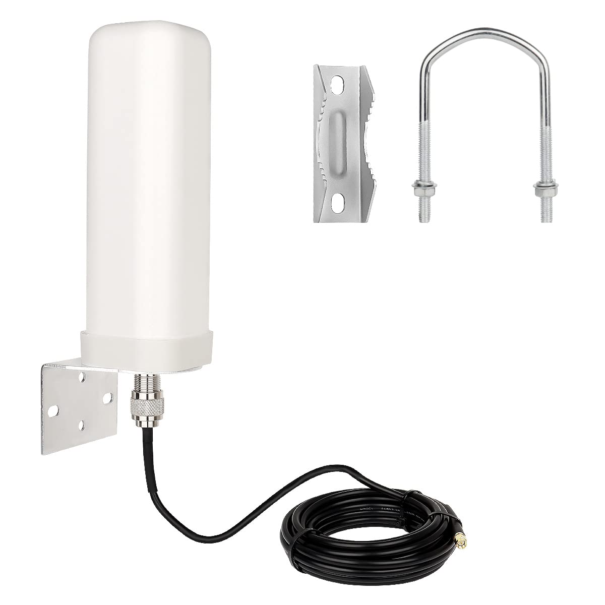 4G LTE Antenna Outdoor(698-2700 MHz) 3G/4G LTE Omnidirectional Antenna with SMA Male Extension Cable KMR240,Outdoor Pole/Wall Mount Omni Antenna for Signal Booster/Cellular Amplifier/4G LTE Router