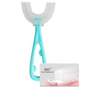 Simayixx Toothbrush Oral CareKids U Shaped Toothbrush with Silicone Brush Head Whitening Massage Toothbrush Whole Mouth Toothbrush with Handle for Kids 1-12 Years Old(D)