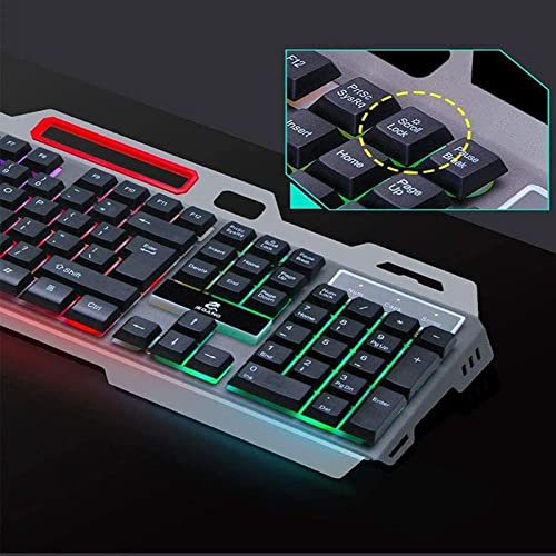 YXHS RGB Gaming Keyboard and Backlit Mouse Combo,USB Wired Backlit Keyboard,LED Gaming Keyboard Mouse Set for Laptop PC Computer Game and Work