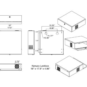 Kenuco White Heavy Duty 16 Gauge Steel DVR Security Lockbox with Fan (BK 18'' X 17.9'' X 4.96'')