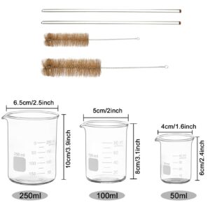 Glass Flask Erlenmeyer Flask Set Narrow Mouth 2000ml Thick Glass Graduated Measuring Cylinder Set 5ml 10ml 50ml 100ml Glass Measuring Beaker Set 50ml 100ml 250ml