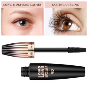 MOMEI 4D Silk Fiber Lash Mascara Waterproof, Lengthening and Thick, Long Lasting, Smudge-Proof, All Day Exquisitely Full, 1 Fl Oz (Pack of 1)