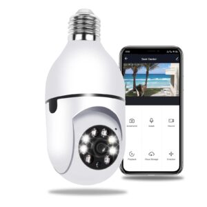 tienciy pan tilt security light camera, full-hd 1080p wireless wi-fi ip camera, home surveillance cctv cameras with motion auto tracking/siren alarm/night vision/remote viewing/two-way audio