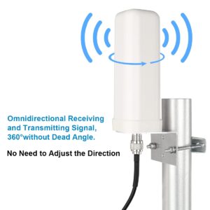 4G LTE Antenna Outdoor(698-2700 MHz) 3G/4G LTE Omnidirectional Antenna with SMA Male Extension Cable KMR240,Outdoor Pole/Wall Mount Omni Antenna for Signal Booster/Cellular Amplifier/4G LTE Router