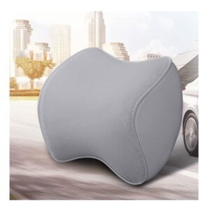 uffd car seat neck pillow headrest cushion memory foam neck support head pillow ergonomic design for car seat and office (color : gray)