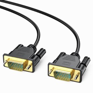 dteedck vga cable 3ft, vga to vga monitor (ultra thin cable) male to male 15 pin full hd 1080p@60hz black cord