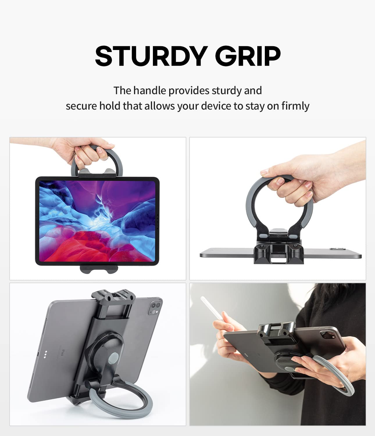 GOOSPERY Compatible with iPad ChromeBook Kindle Tablet Hand Grip Holder Accessory for e-Reading, Drawing, Video Viewing Compatible with iPad Pro 12.9 11 10.5 Air 2 2022