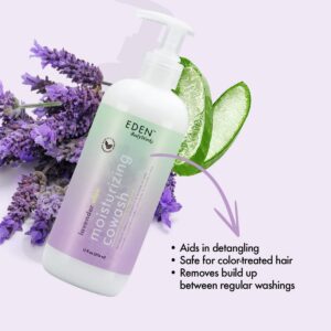 EDEN BodyWorks Lavender Aloe Hydrating Cowash Cleansing Conditioner for Curly Hair, Kinky & Wavy - Remove Buildup & Residue Between Shampooing - 12 oz Jar