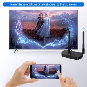 Wireless HDMI Transmitter and Receiver 4K,JCHICI Streaming Media Video/Audio/File Wireless HDMI Extender,Casting 5G Signal from Laptop,PC,Phone,Camera to HDTV,Monitor,Projector¡­