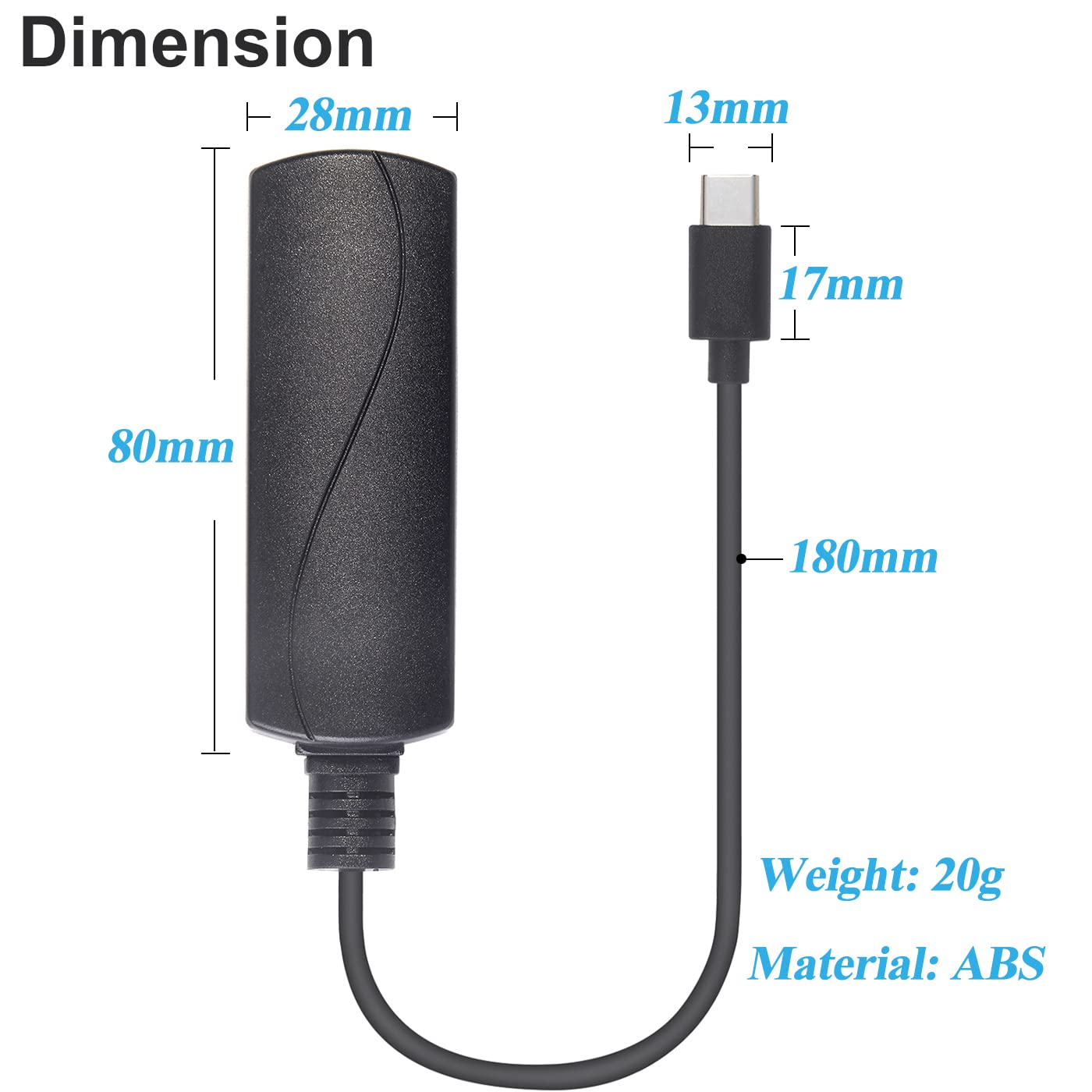 REVOTECH PoE to USB C Adapter Converter, Convert POE to Output 5V/2.4A Type-C with Ethernet, IEEE802.3af with 10/100Mbps, Wired Broadband and PD Charging for Smart Phone/Tablet, Plug and Play (P2C5V)