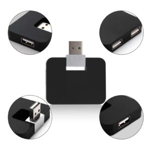 USB Hub 2.0 Mini Creative U Shape Hub with 4-Port USB for PC Laptop USB Data Transfer, Black