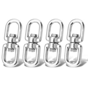 amysports heavy stainless swivel eye ring steel hanging swivels eye connector double ended swivel eye marine sus316 loop dia 6mm 3/13inch 330lbsf 4pcs