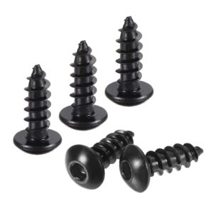 uxcell hex socket self tapping screws, m4 x 12mm carbon steel wood screw 100pcs