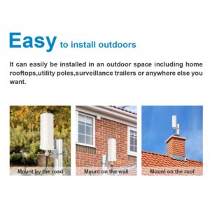 4G LTE Antenna Outdoor(698-2700 MHz) 3G/4G LTE Omnidirectional Antenna with SMA Male Extension Cable KMR240,Outdoor Pole/Wall Mount Omni Antenna for Signal Booster/Cellular Amplifier/4G LTE Router