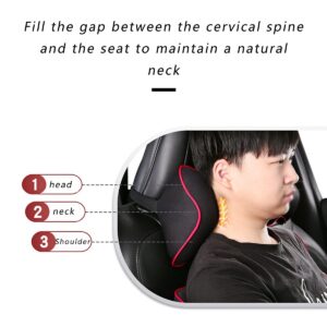 UFFD Car Seat Neck Pillow Headrest Cushion Memory Foam Neck Support Head Pillow Ergonomic Design for Car Seat and Office (Color : Gray)