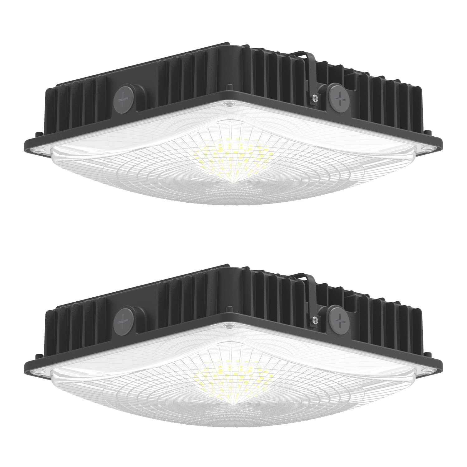 Deojoy LED Canopy Light Fixture,45W 5850lm HID/HPS Replacement, 9.5" x 9.5", 5700K, AC100-277V, IP65 Waterproof,Canopy Lights Outdoor for Gas Station,Warehouse, Shop (45W-2Pack)